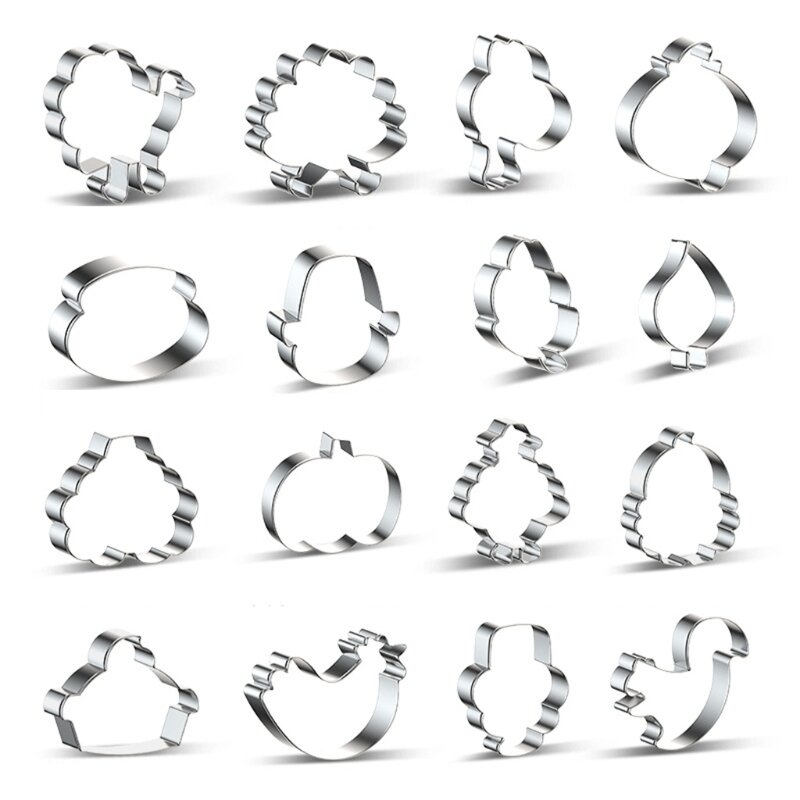 16шт Формочка Для Печенья На День Благодарения Индейка Кленовый Лист Форма Для Печенья Из Нержавеющей Стали