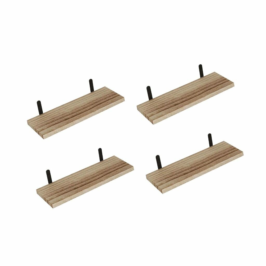 4-слойная настенная плавающая полка светло-кофейного цвета