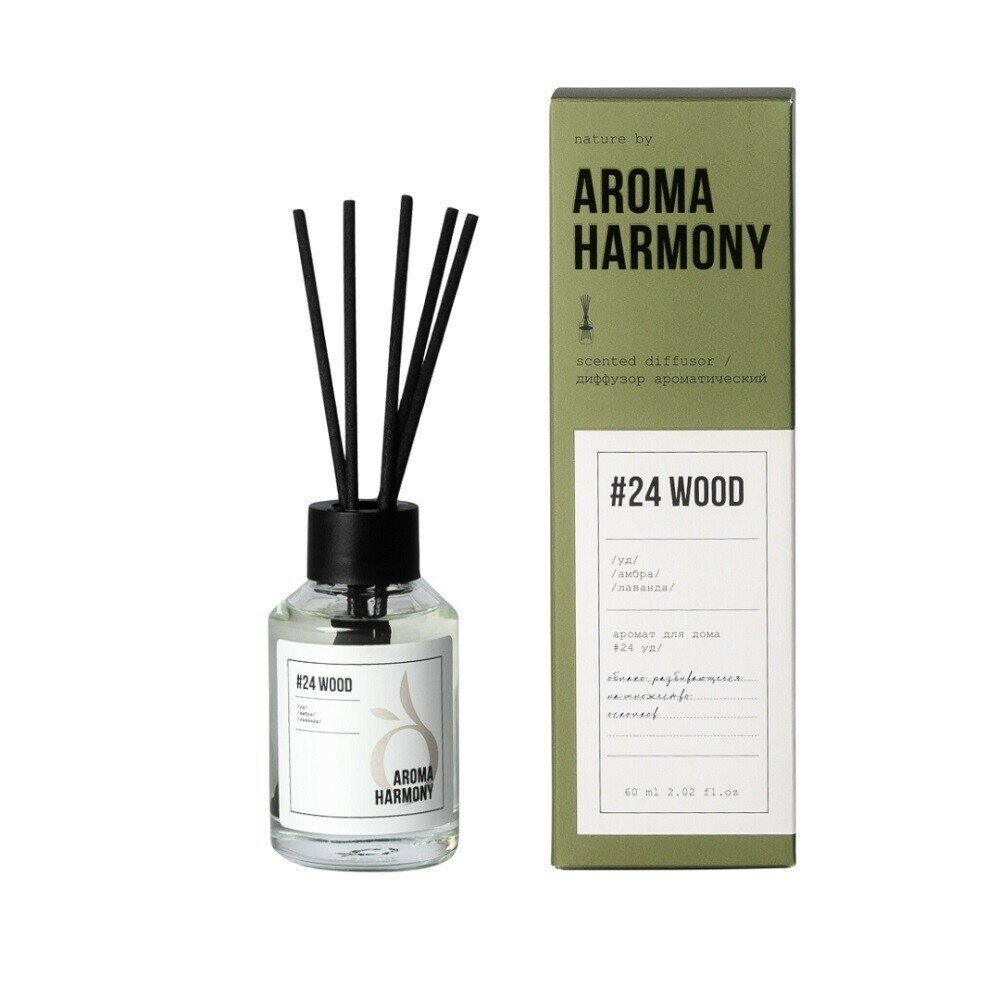 Аромадиффузор с палочками Aroma Harmony №24 Wood 60 мл
