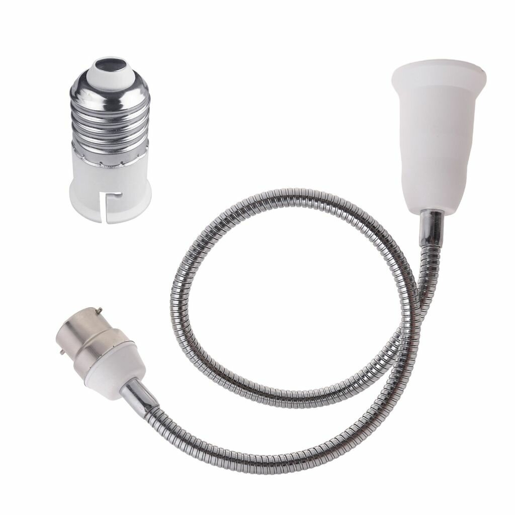 (1 комплект) Удлиненный держатель лампы от B22 до E27 с адаптером от E27 до B22-60 см