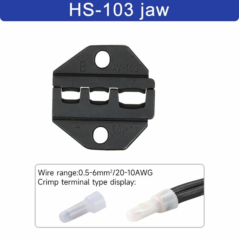 6mm Матрица для обжима / губки для пресс-клещей, кримпера HS-103 / 0,5-6мм2 AWG20-10-ROMIKY