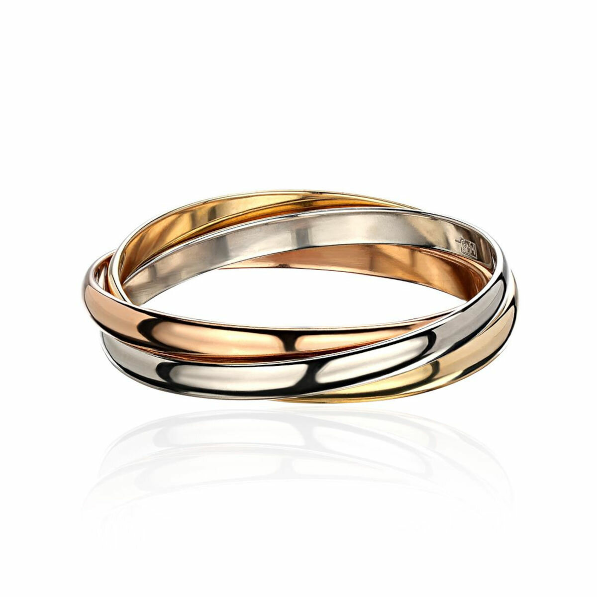 Кольцо, комбинированное золото, 375 проба