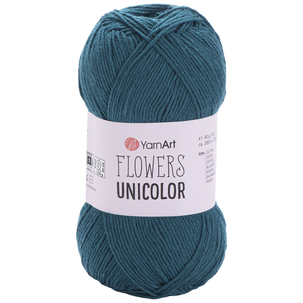 Пряжа для вязания YarnArt Flowers Unicolor 757 морская волна 5 шт 50 гр/200 м 55% хлопок, 45% акрил