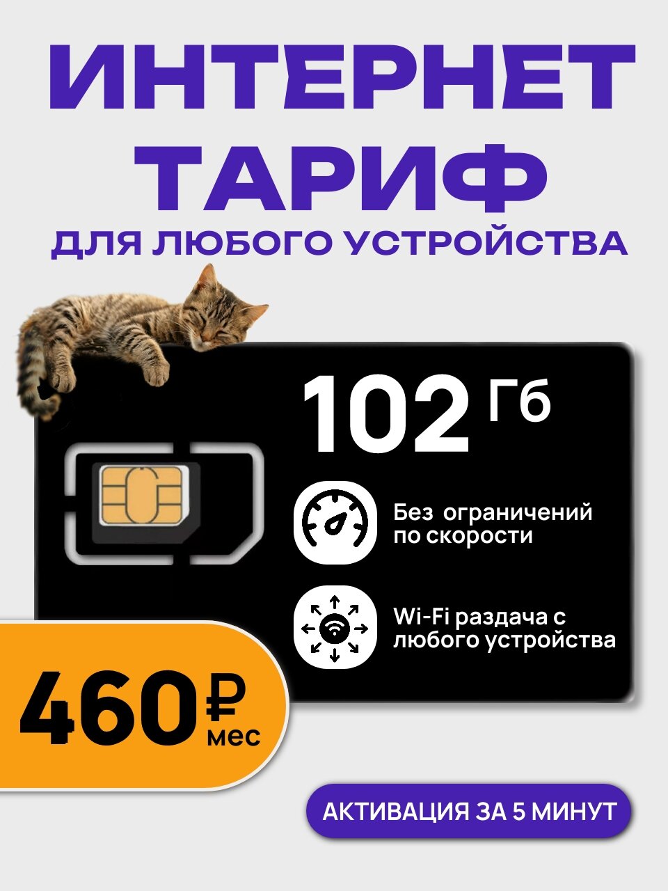 Сим карта для роутера и модема 100 Гб в сети Теле2 (вся Россия)