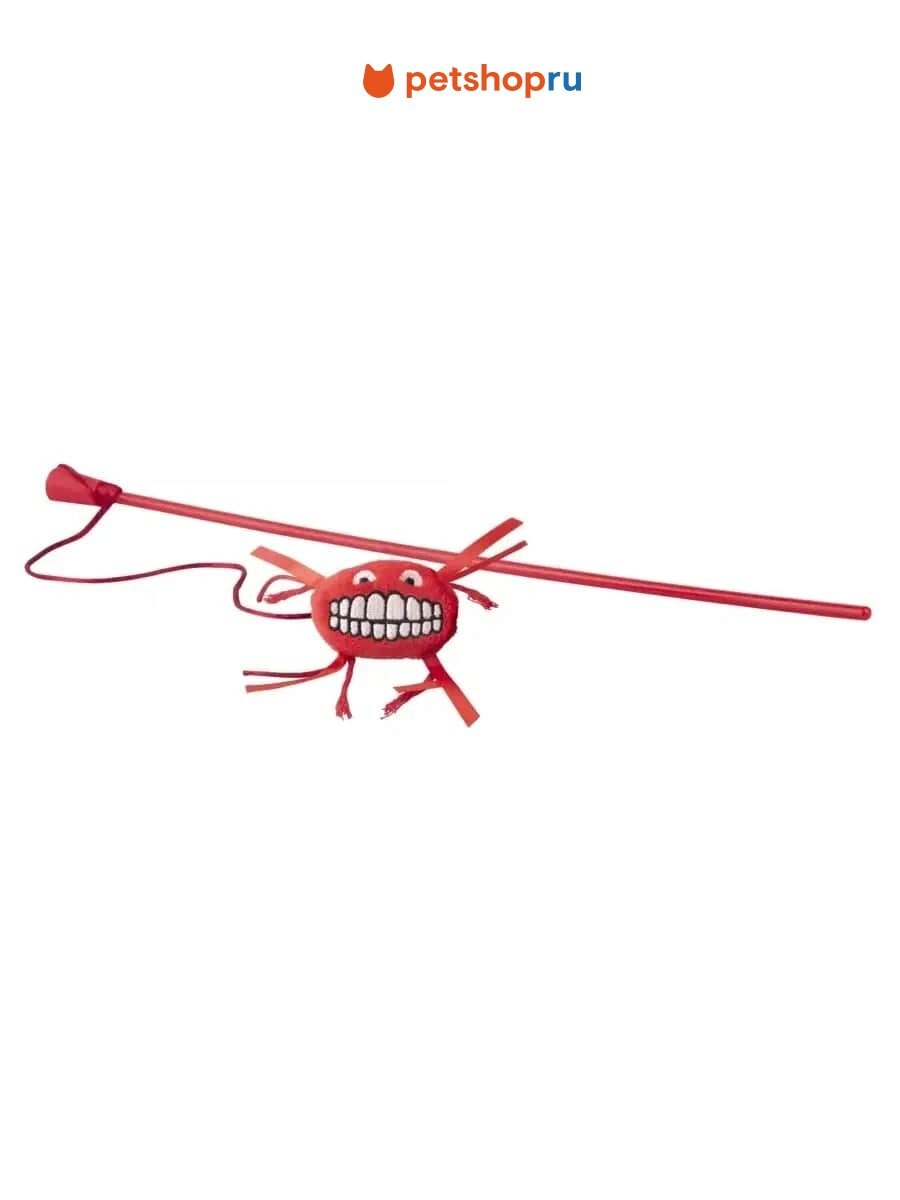 Rogz Flossy Grinz Игрушка-дразнилка для кошек, с кошачьей мятой, красная