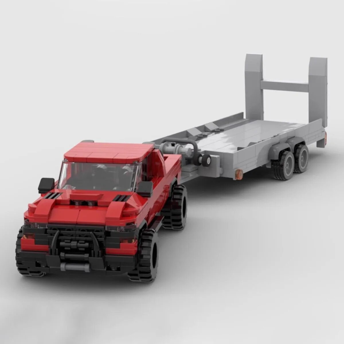 Строительные блоки MOC, Dodge Ram 1500TRX с прицепом, обучающие частицы, пластиковая конструкция, из которой можно строить модели, сборные модели детских игрушечных блоков
