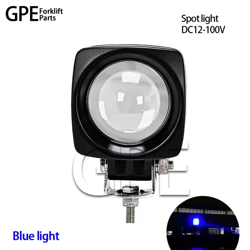 Рабочий фонарь для вилочного погрузчика, 12-100 В постоянного тока, 10 Вт, светодиодный Синий