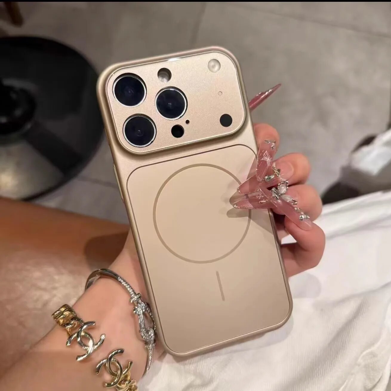 Как 17, магнитный чехол из стекла AG для iPhone 17, Air pro Max 16, 15, 14, 13, гальваническая задняя крышка, аксессуары для мобильных телефонов Gold, iPhone 15