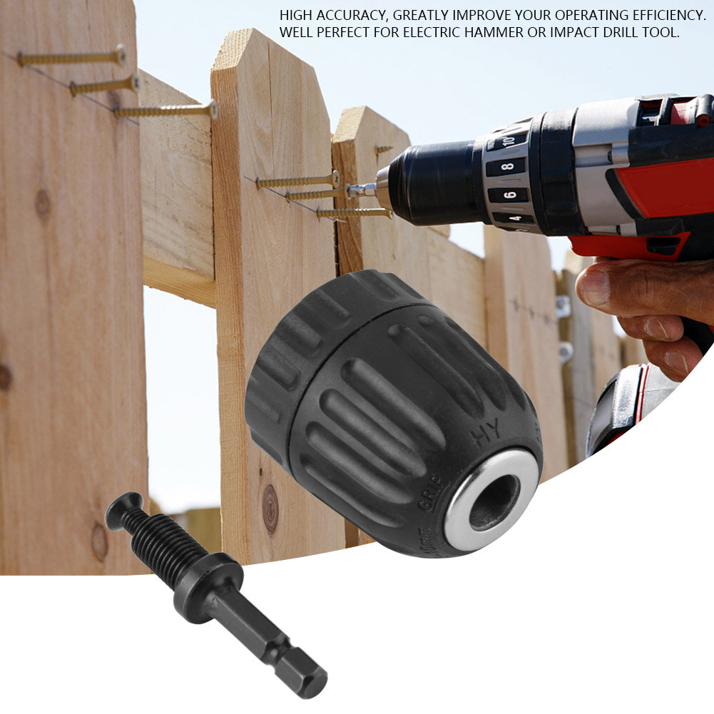 0.8-10mm Self locking Keyless Chuck Impact Hammer Drill Bit Conversion Holder (#02) — фото 1