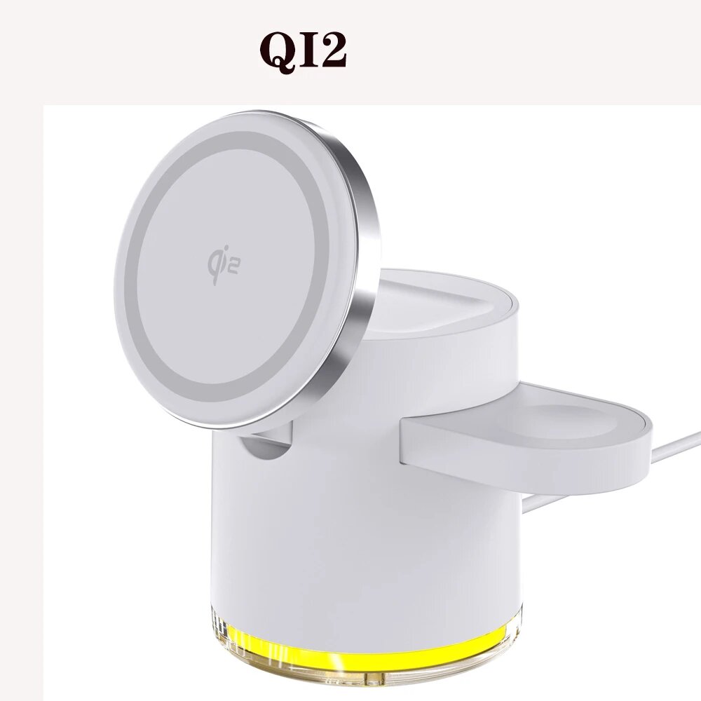 Qi2 Беспроводная зарядка 3 в 1, 15 Вт, QI2 White