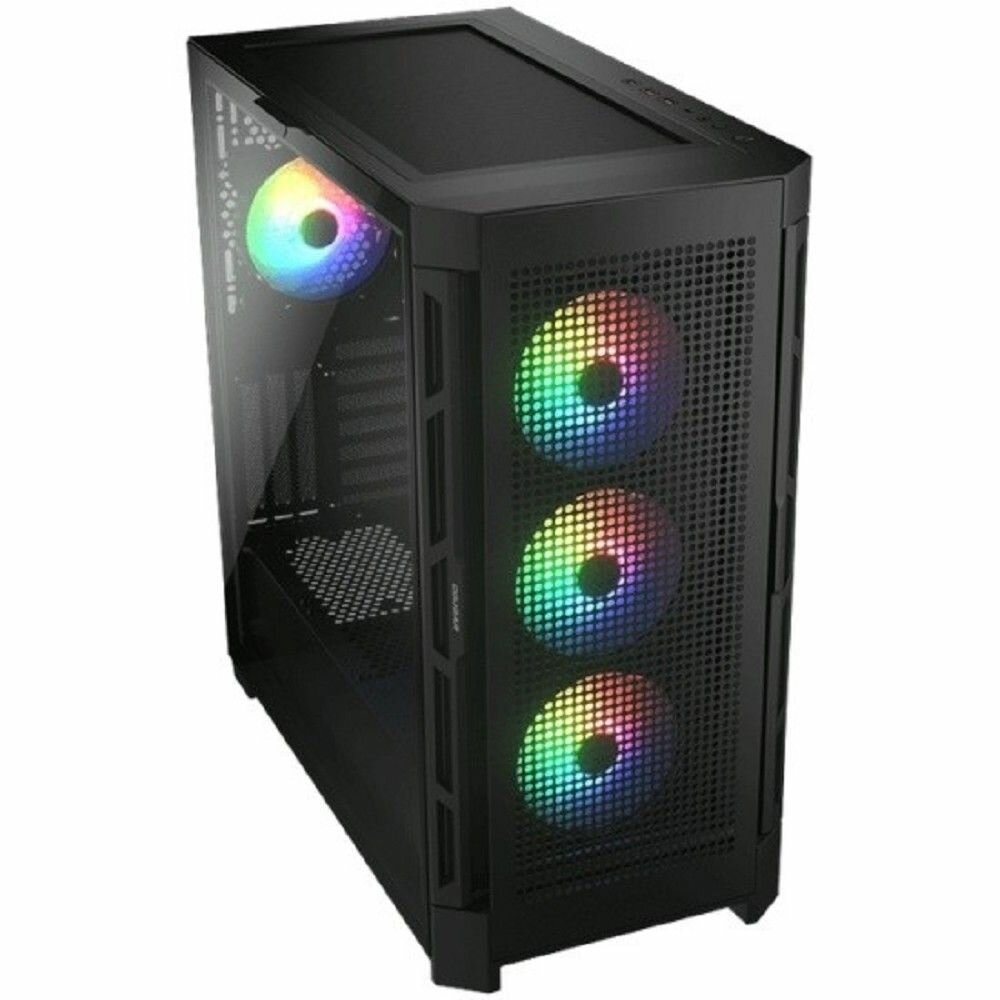 Cougar Корпуса Airface Pro RGB Black 4x120MM ARGB FAN, ARGB FAN HUB, без БП, черный, E - ATX