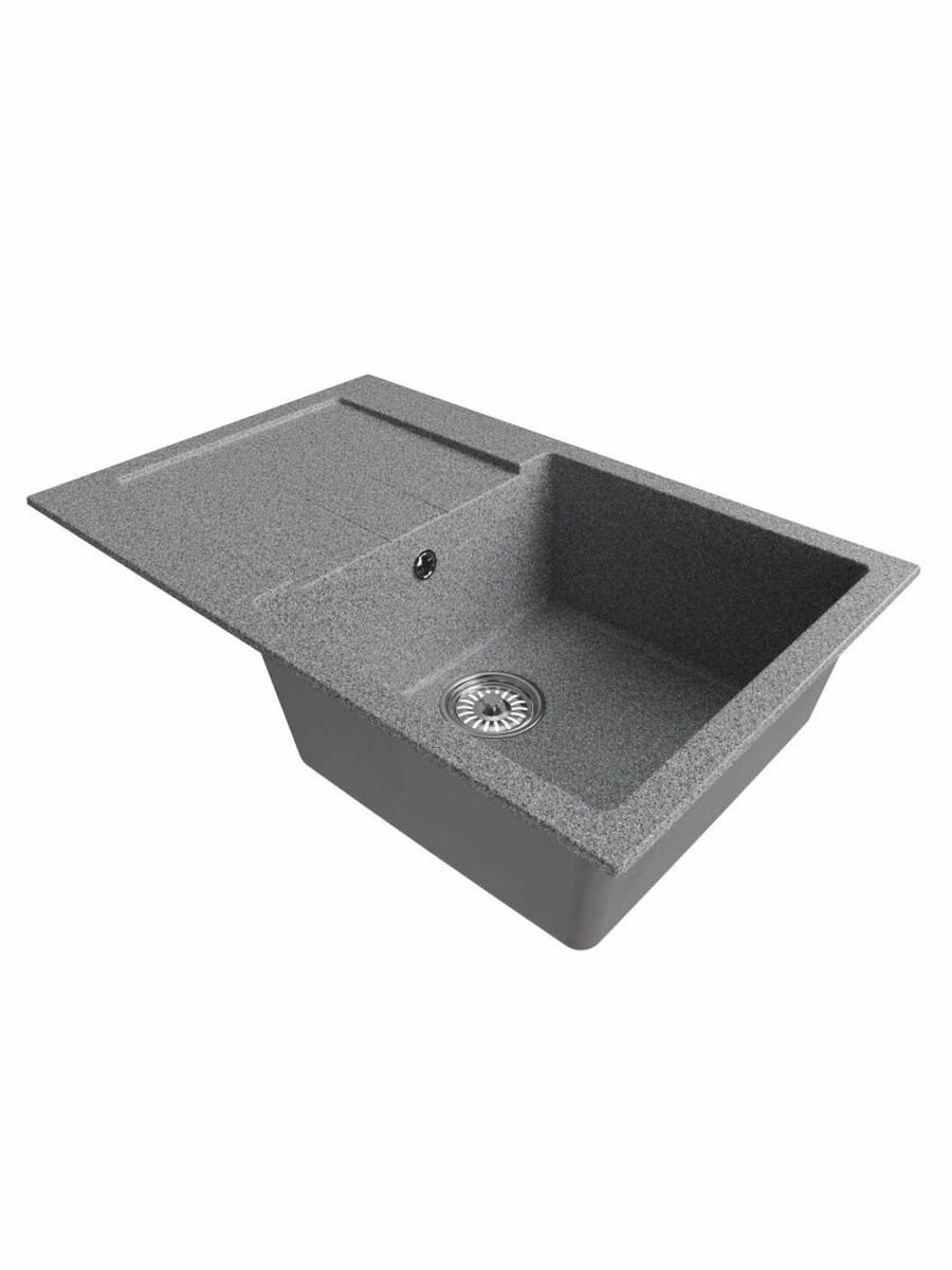 Мойка Mixline ML-GM31 77 см с крылом, темно-серая