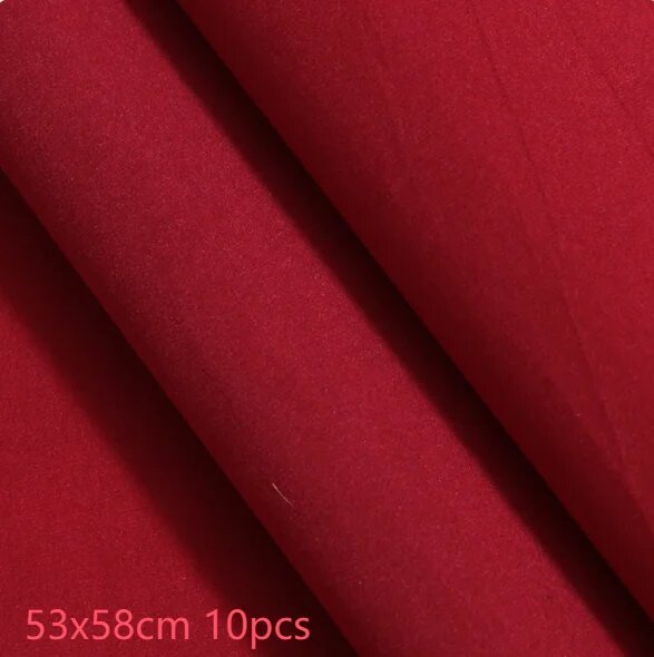 Бархатная упаковочная бумага для цветов 6 ярдов Красный, 53x58cm 10 pcs