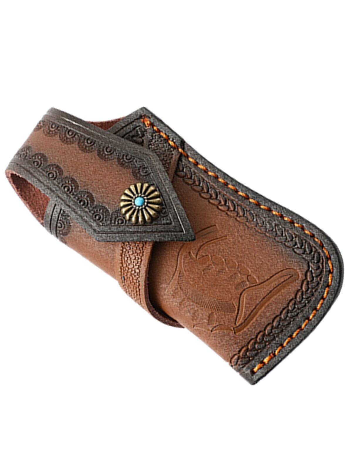 Кожаный чехол для ножа с петлей для ремня. Элегантный кожаный чехол для ножа для любителей кемпинга на природе.