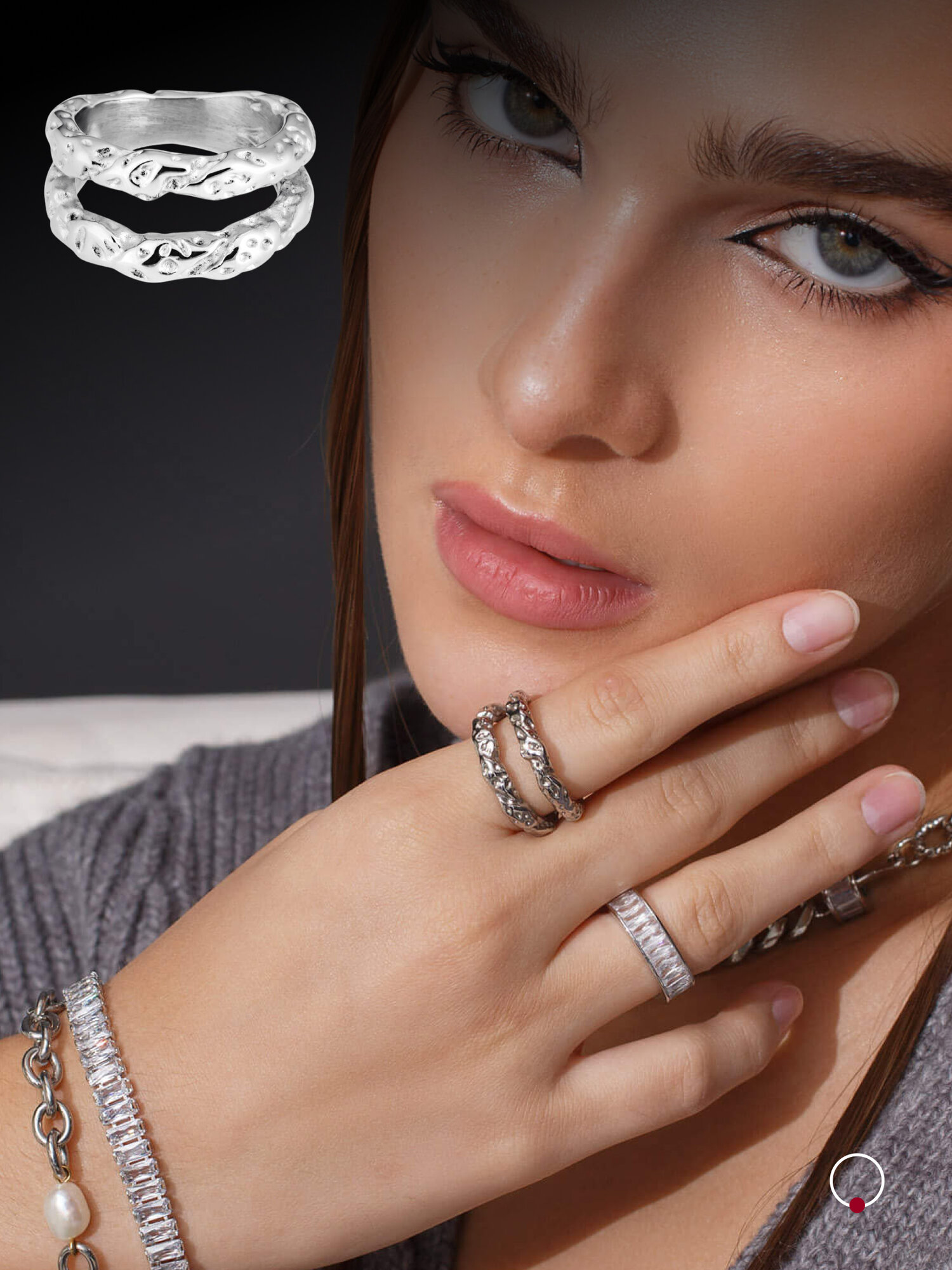 Кольцо переплетенное