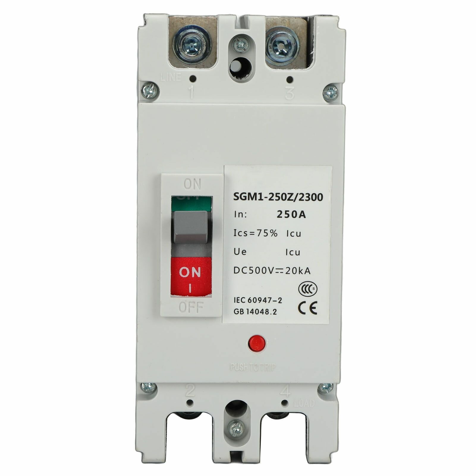 Выключатель-автомат 2P MCCB для защиты солнечных батарей, изолятор 250A 500V, гибкая установка в солнечных системах