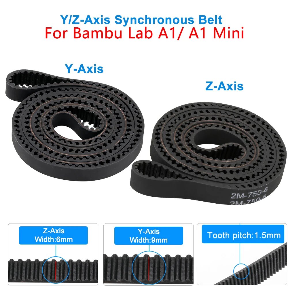 Ремень синхронный Y/Z-Axis для Bambu Lab A1/A1 Mini, 6/9 мм