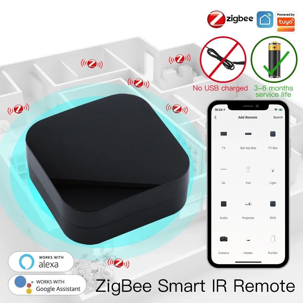 MOES Tuya ZigBee Умный ИК-пульт дистанционного управления ZigBee IR Remote