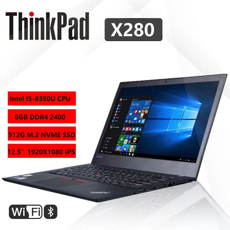 Подержанный ноутбук 12.5" LENOVO ThinKPad X280 (8TH i5 CPU CORE i5-8350U+2X8GB DDR4 RAM+512GB M.2 NVME SSD+INTEL UHD 620 Видеокарта+1920X1080 IPS 4K ) Win 10 pro