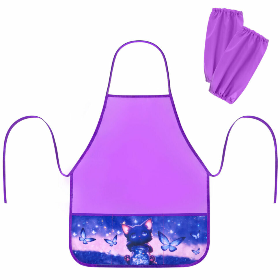 Фартук с нарукавниками для уроков труда BRAUBERG, 3 кармана, 46x54 см, "Night catcher", 273642, 273642