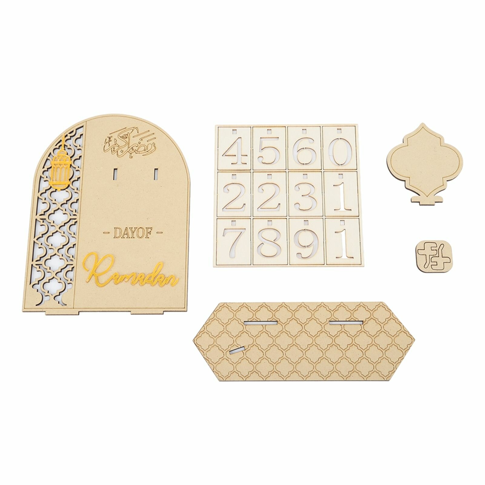 Календарь обратного отсчета Рамадана, деревянный декоративный орнамент, DIY Календарь Ид для домашней вечеринки, праздника типа B