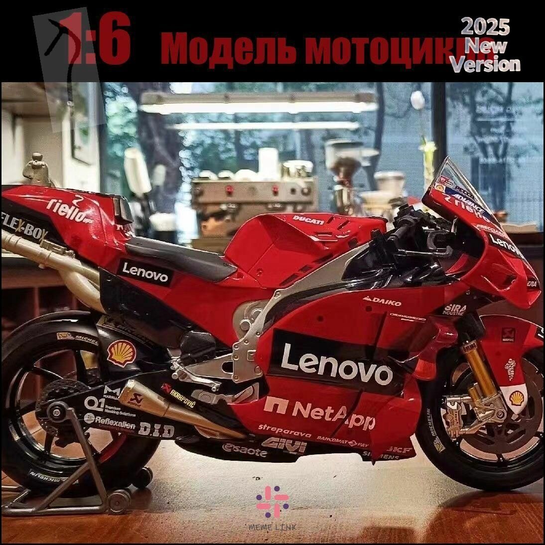 Модель мотоцикла Ducati 1:6, масштабная коллекционная модель из сплавов и ударопрочного пластика готовый к использованию байк с плавным ходом, идеальный подарок подростку от 14 лет
