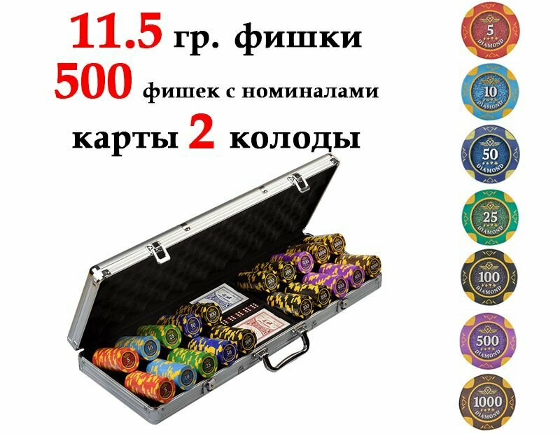Набор для покера Diamond на 500 фишек, Partida