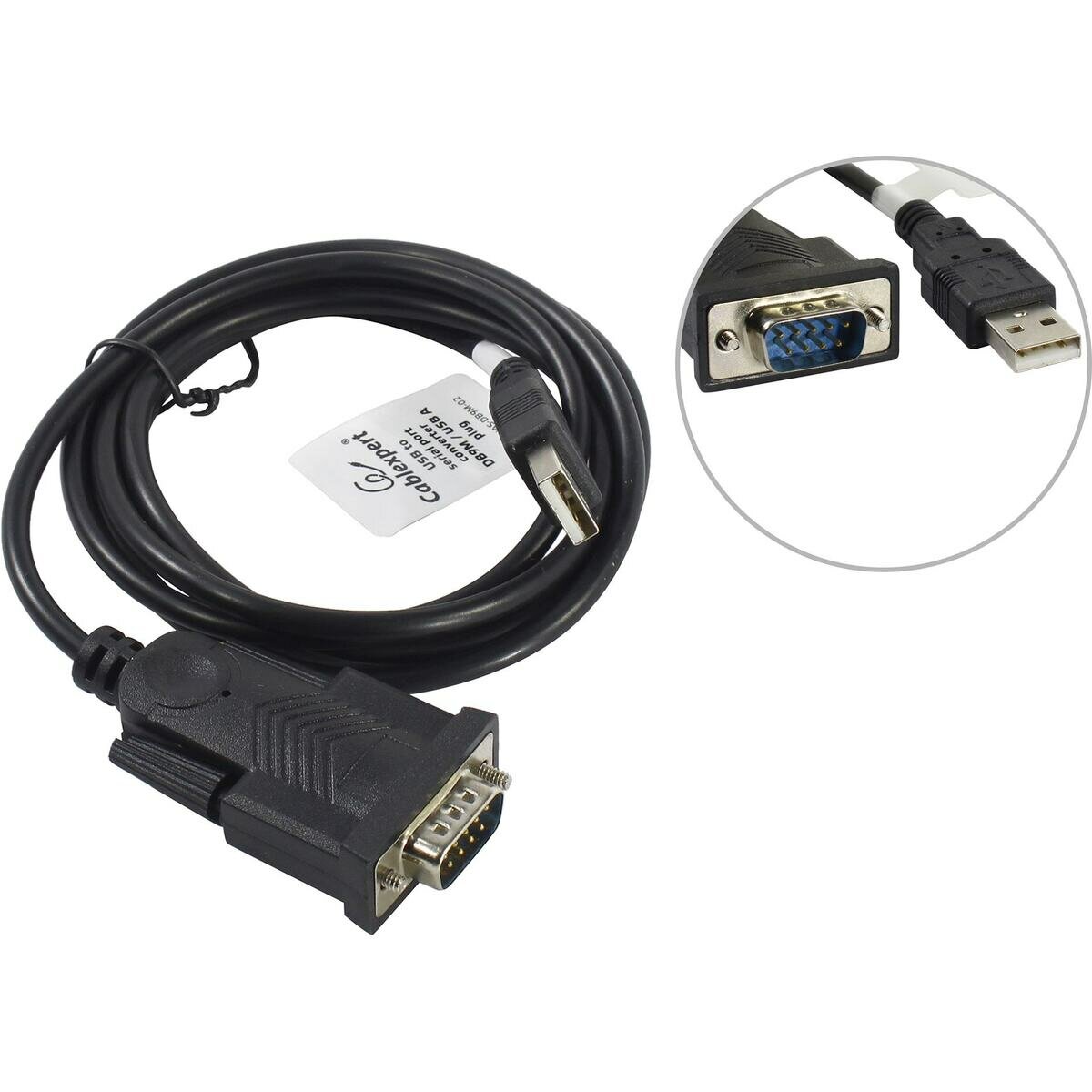 Cablexpert Кабель-адаптер USB2.0 AM -> COM9M 1.5м