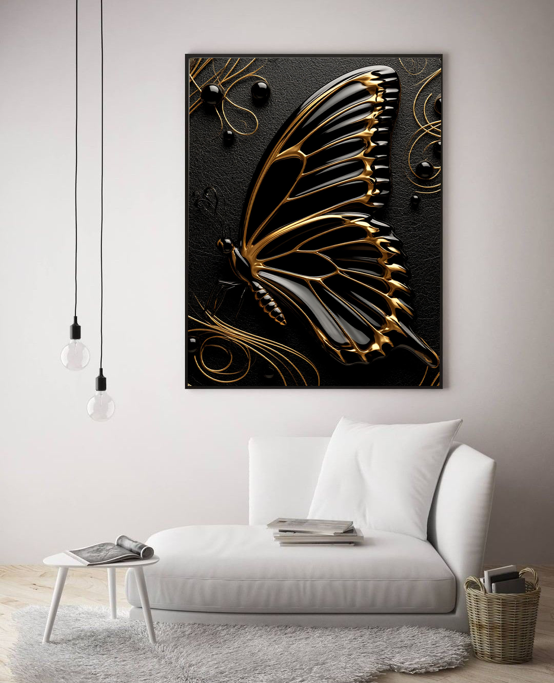 Картина на стену для интерьера "Бабочка" 40х50 см, холст на подрамнике, InterHobby