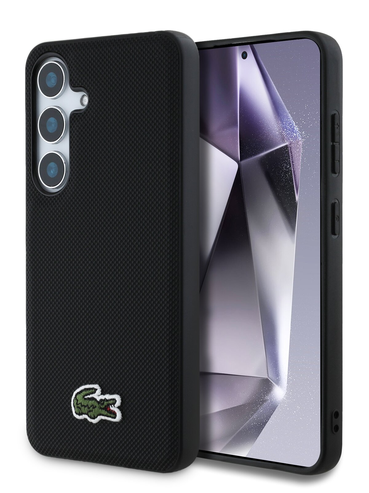 Lacoste чехол с MagSafe для Galaxy S25+, PVC Iconic Woven logo, черный