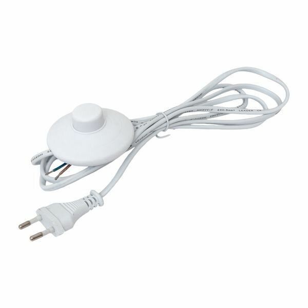 Шнур для бра с ножным выключателем 2м 2х0.5кв. мм EKF ASL-610