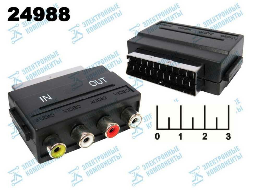 Переходник Скарт штекер/RCA 4 гнезда Dayton 2-0007