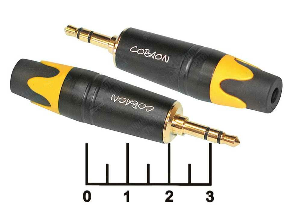 Разъем AUD 3.5 штекер стерео gold желтый Coraon