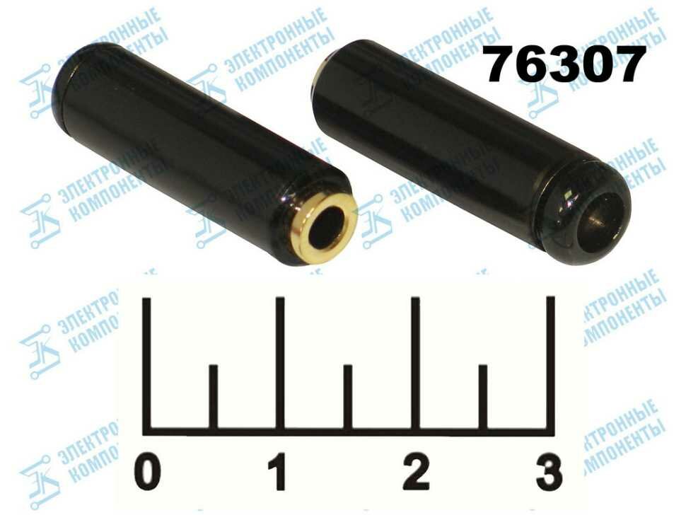 Разъем AUD 3.5 4 контакта гнездо металл gold черный