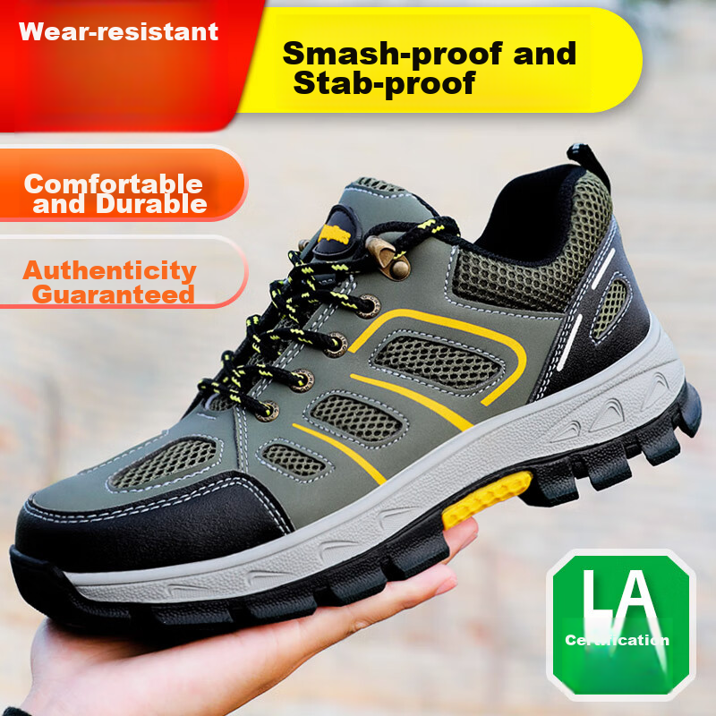 Jingtu Safety Shoes for Men, Winter Cotton Shoes, Steel Toe Cap, Puncture-Resistant, Non-Slip, Wear-Resistant, Work Safety Functional Shoes 857, Size 41