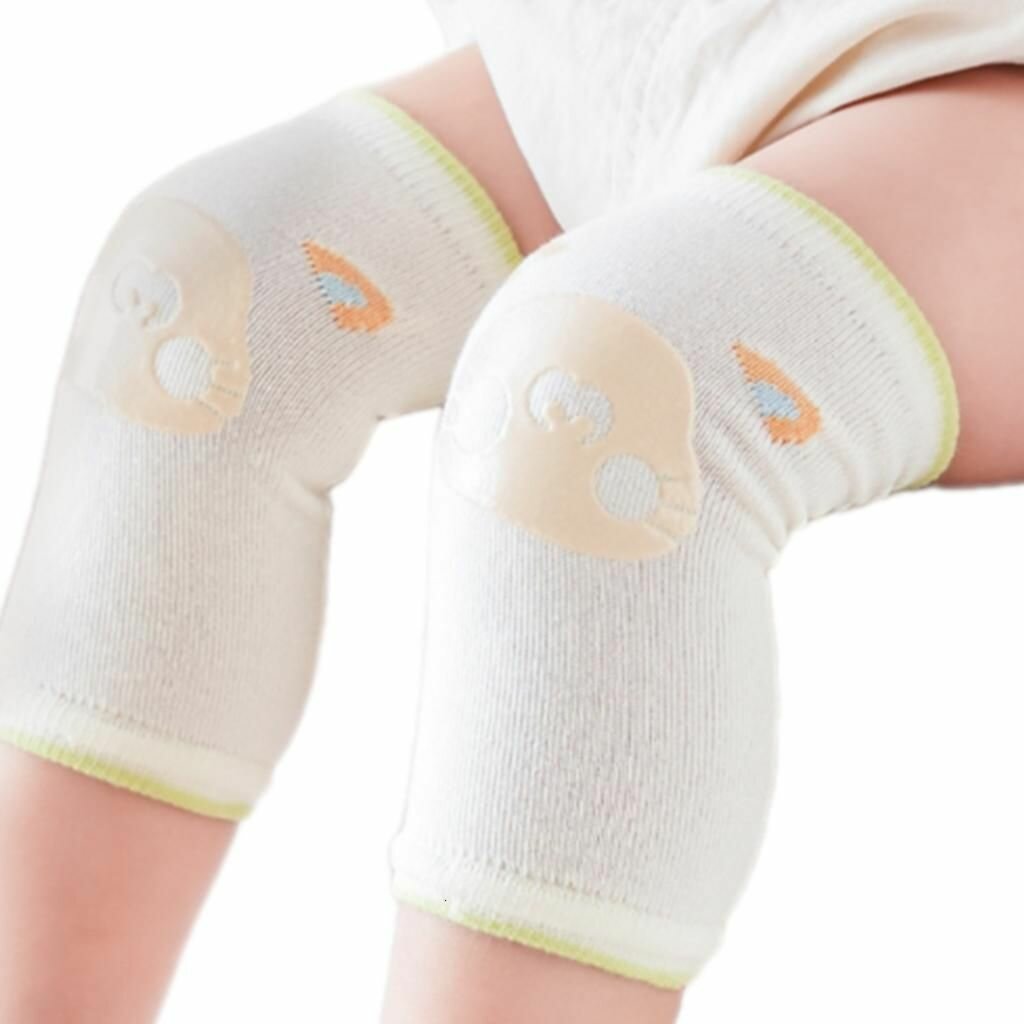 Детские весенне-летние мультяшные нескользящие наколенники для ползания из тонкой сетки детей-белый