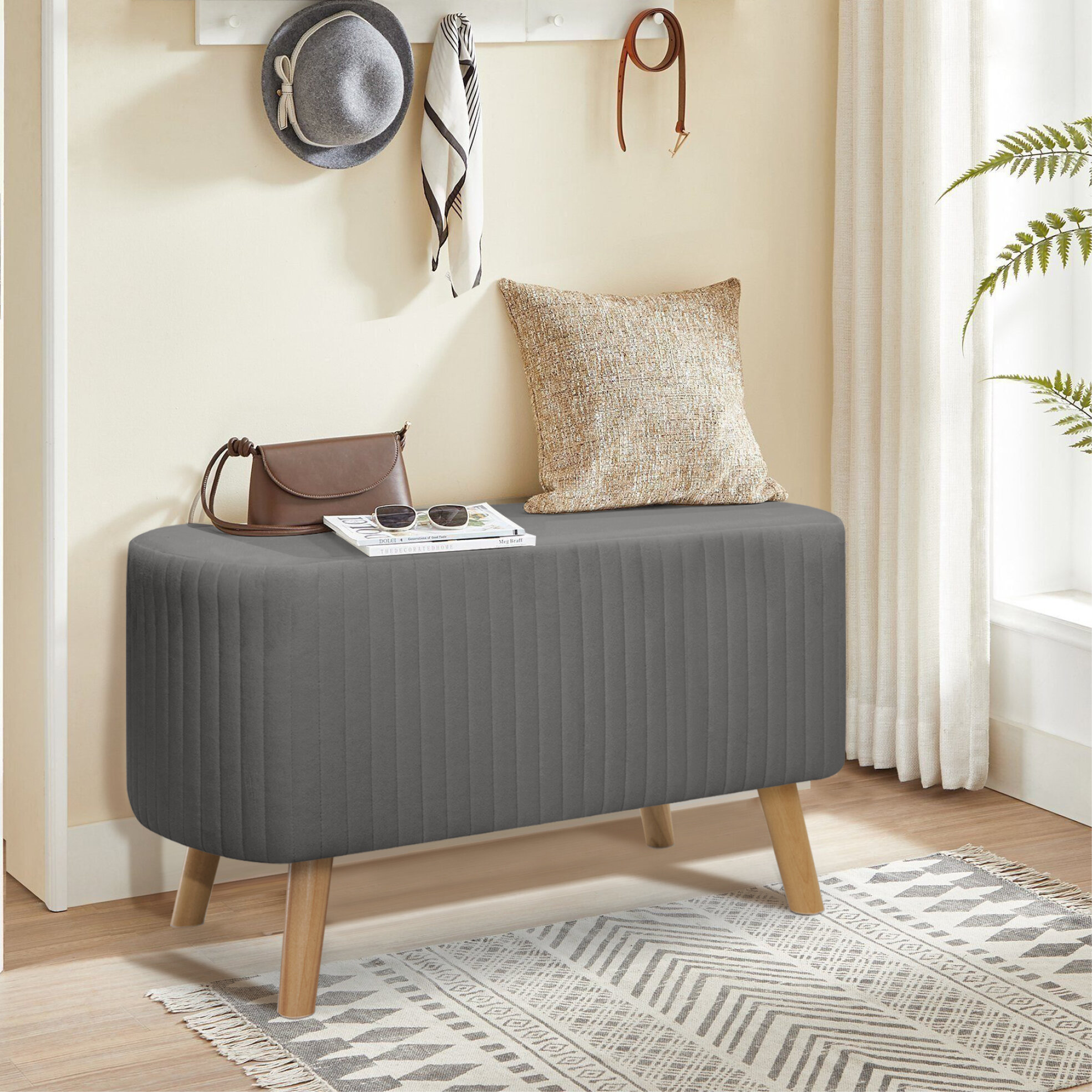 Банкетка в прихожую велюр 78*38*43 см, в прихожую, гостиную, спальню