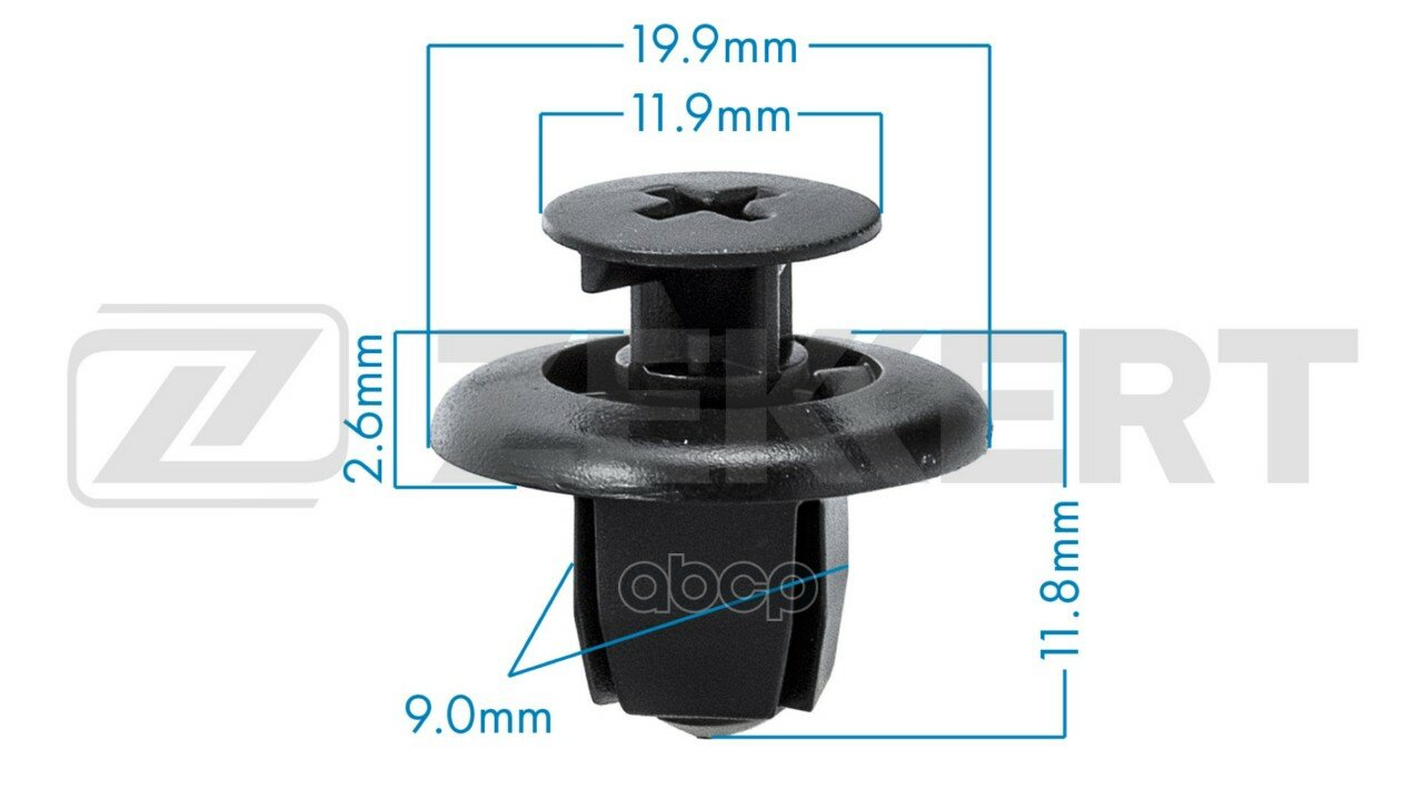 Клипса крепёжная Mitsubishi Toyota (миним. кол-во заказа 10 шт) Zekkert арт. be-1821