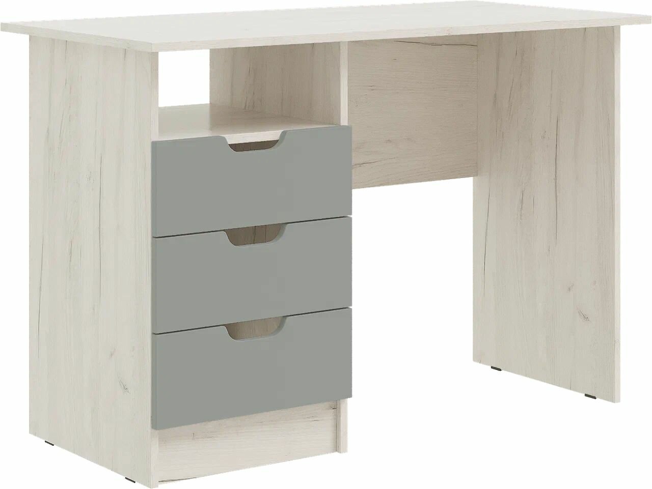 Стол с ящиками Юниор-4 (Шарли Бриз/Дуб Крафт Белый) 1100х746х550 МИФ