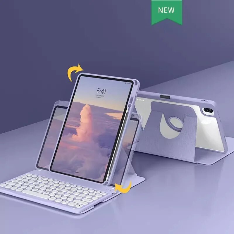 360 ° Вращающийся чехол с клавиатурой для Huawei MatePad 11,5 дюймов 2025 SE 2024 11 дюймов Matepad 11 2023 2021 11,5 Air 11,5 дюймов 11,5S 2024