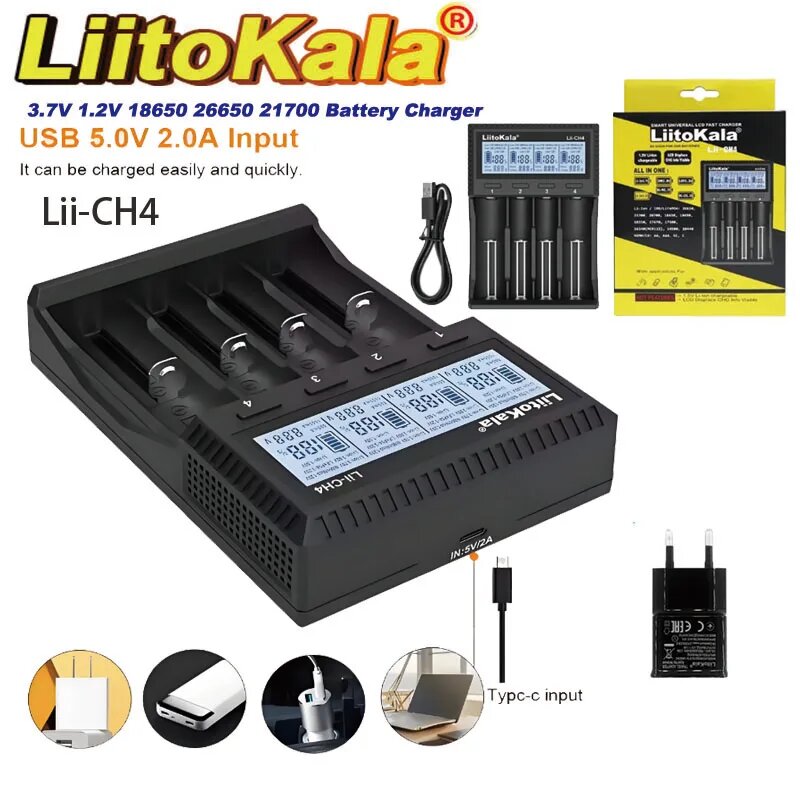 Liitokala Li-CH4 Зарядное устройство 4x18650 3.7V