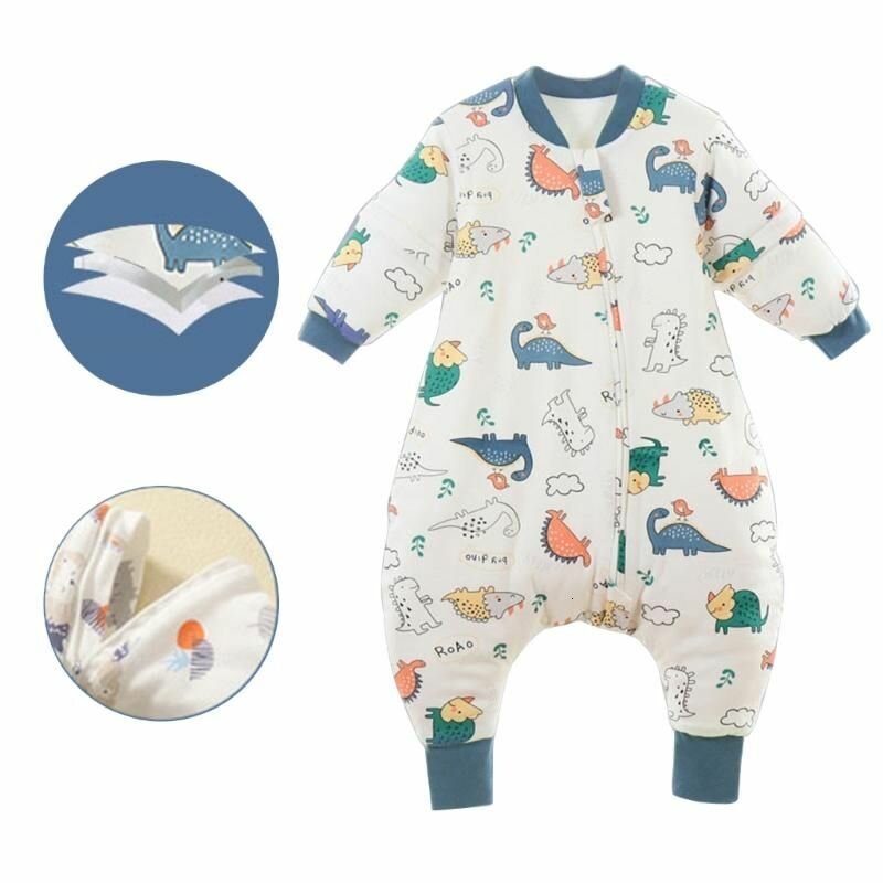 Детский спальный мешок с отстегивающимися рукавами, - от 100 до 110 см - динозавр2