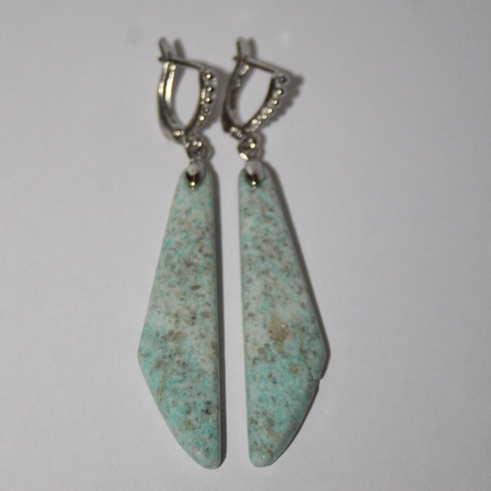 Серьги с подвесками True Stones, амазонит