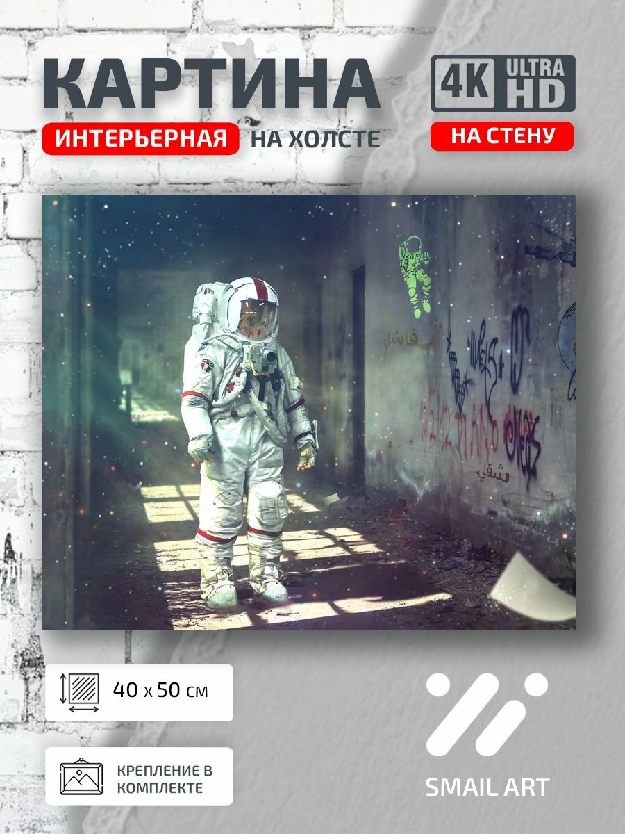 Картина на холсте интерьерная 40 на 50 на стену Руины Animal для кабинета animal style