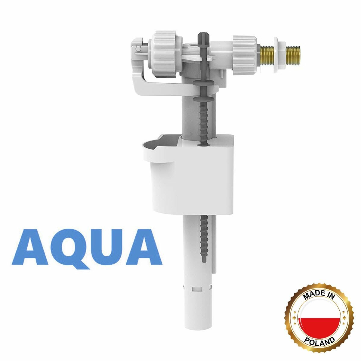 Заливной клапан совместимый с инсталляцией CERSANIT AQUA наполнительный впускной арт. S-IN-LEON-C2170 K.K. POL, арматура наполнения бачка унитаза с металлической резьбой 3/8"