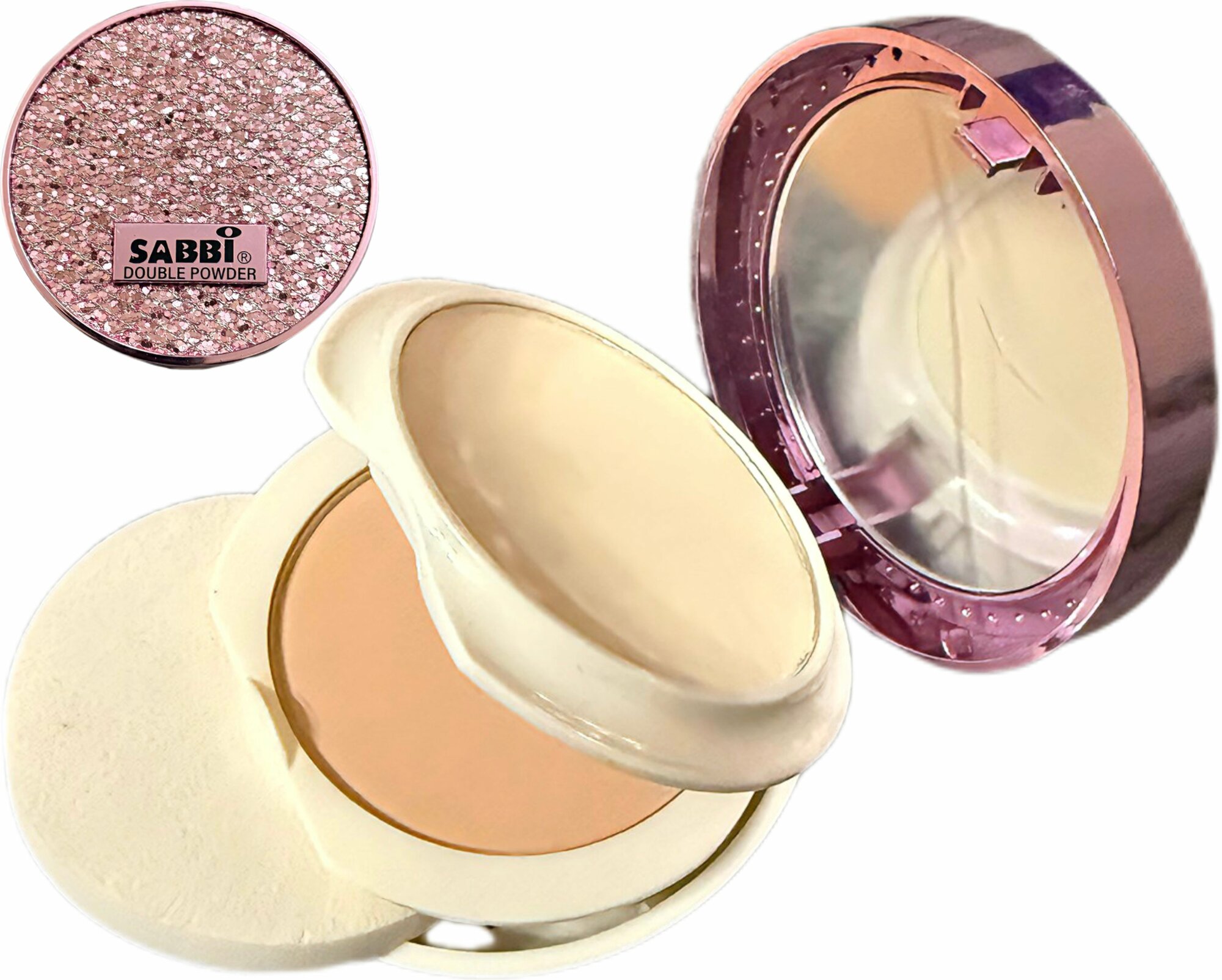 SABBI Пудра для лица отбеливающая 3 в 1 Double powder SPF 30 PA+++ тон 02, 18 гр