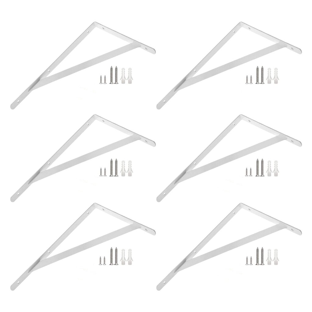6шт Сверхмощные Кронштейны Для Полок Треугольная Опора Плавающий Кронштейн Для Полки Настенные Металлические Стеллажи Поддерживают Кронштейны