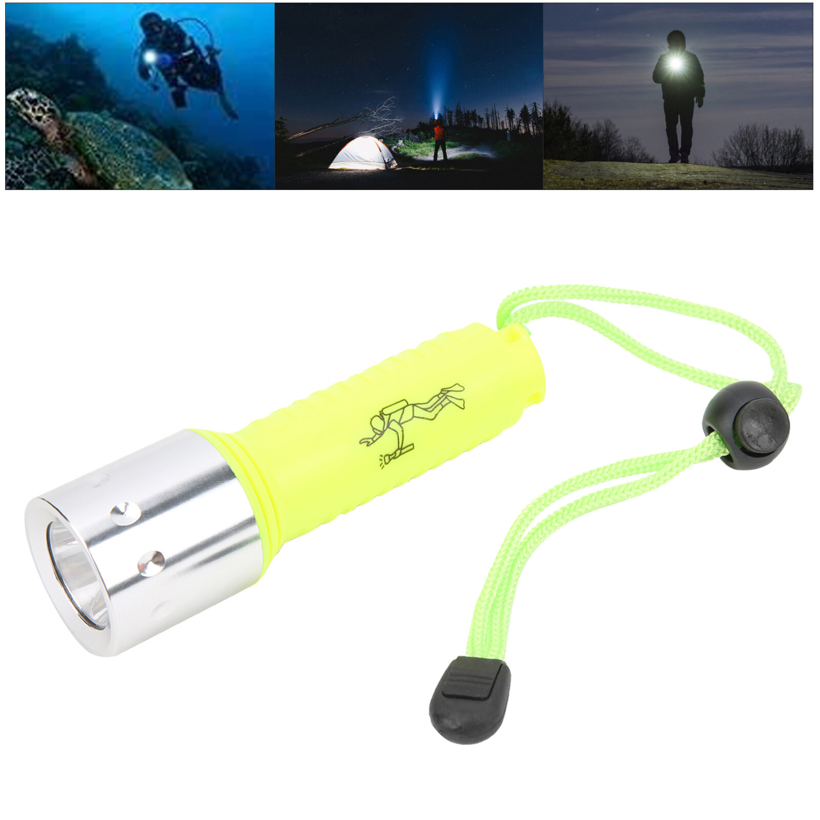 Diving Flashlight Light Torch Strong Waterproof — фото 1