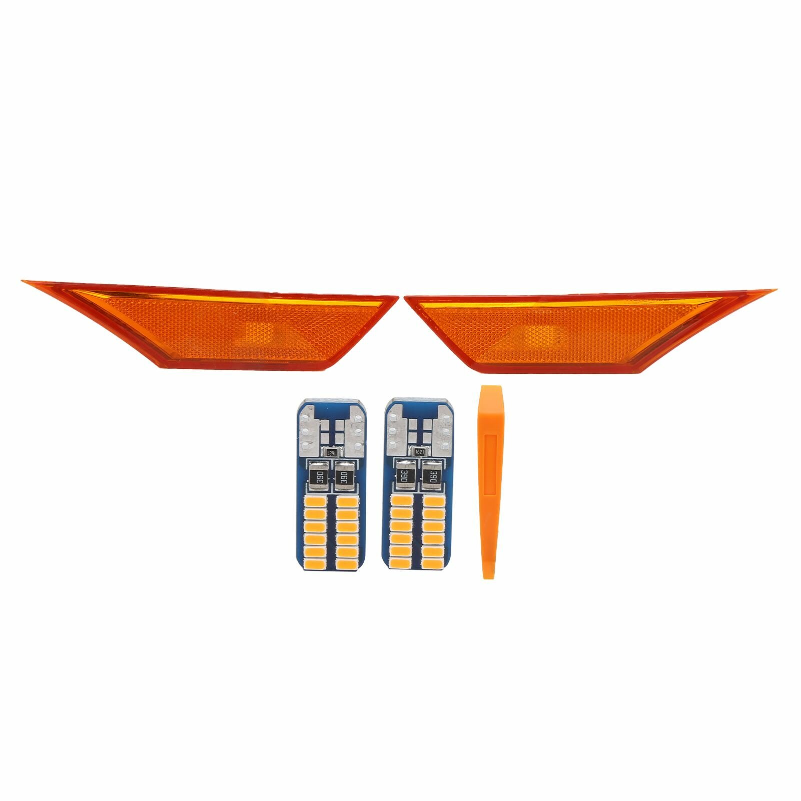 Пара боковых габаритных фонарей указателя поворота со светодиодными лампами 20559010, замена для Honda Civic 2016-2021, желтый