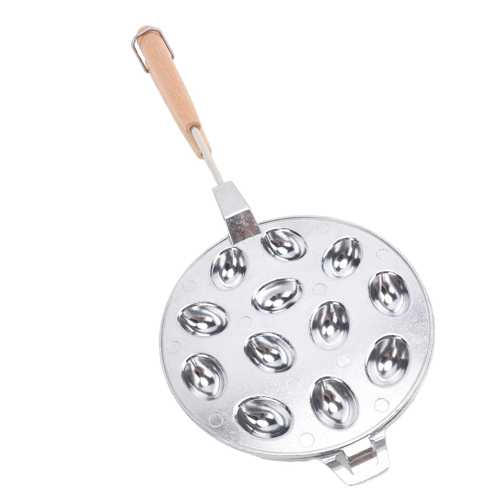 Форма для выпечки орехового печенья с 12 отверстиями, антипригарная, из алюминиевого сплава, композитная, из дерева, ореха, в форме печенья, для кексов, яиц, вафель, серебристая